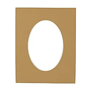 8x20 Mat Bevel Cut for 6x18 Photos - Precut Rattan Beige Oval Shaped Photo Mat Board Opening - Acid Free Matte to Protect Your Pictures - Bevel Cut for Family Photos, Pack of 1 Matboard Show Kit With