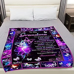 Toyshea to My Grandma Blanket Grandma Gift Blankets Soft Fleece Sherpa Throws Personalized Grandmother Gifts for Mothers Day from Grandchildren Grandson Granddaughter Gift for Birthday Christmas