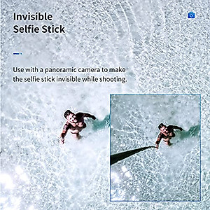 Selfie Stick for GoPro Insta360, Carbon Fiber Selfie Pole for Go Pro Max Hero 11 10 9 8 7 6 5 Insta 360 One RS X2 Go 2 DJI Action 2 AKASO Monopod Lightweight Waterproof Extension (116cm/45 inch)