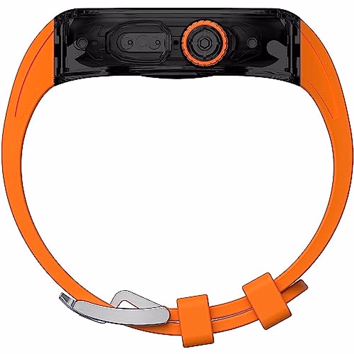 OTGKF Full Transparent Watch Case Silicone Strap Mod Kit，For Apple Watch Ultra 49mm，Mens Women Military Protection Bumper Watch Case Watch Replacement Sport Band Accessories (Color : H, Size : For 4