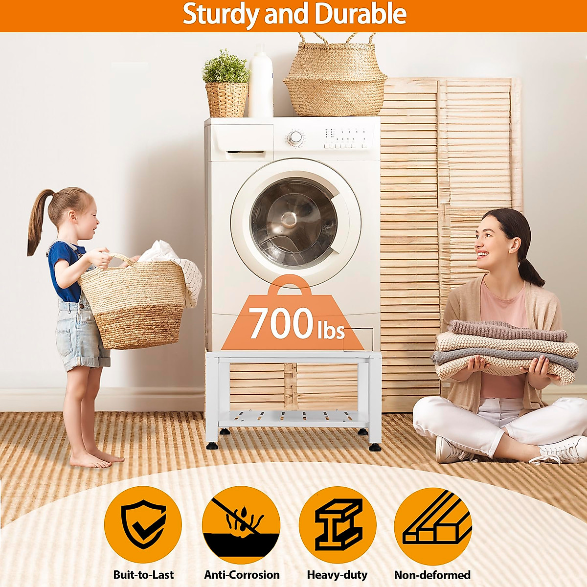 Talustool Premium Washer and Dryer Pedestal Stand Metal Steel Washing Machine Base Heavy Duty Universal Fit 700lbs Capacity Washer Dryer Stand 29 x 29 x 15 Inch