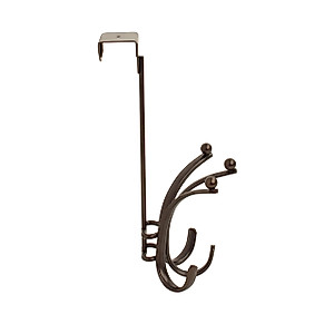 Spectrum Diversified Voy Over The Door Triple Free Double, Easy Closet & Entryway, No Installation Modern Storage Hooks, Bronze