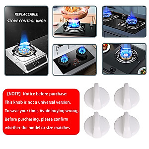 Emptty 4PCS White WB03T10282 Burner Control Knob, Gas Range Knobs Replacement for GE Replaces 1461063 AP4345833 PS2321074