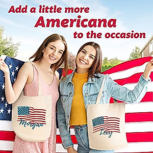Pattern Pop - Personalized Patriotic Tote Bag - 4th of July and Memorial Day Pillows - Graphic Canvas Tote Bag - Tote Bag Personalized for You - Flag