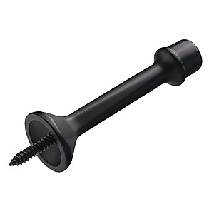 Triumph Hardware Heavy Duty Solid Rigid Door Stop with Soft Rubber Tip, Zinc Alloy Metal Solid Door Stopper Protect Wall & Door, (Matte Black), length 3 inches inch, Z81505
