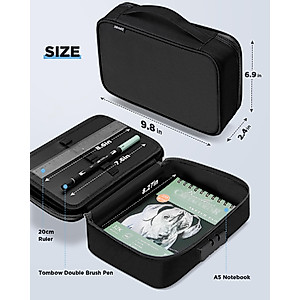 Zannaki Big Capacity Storage Pouch Marker Pen Pencil Case Simple Stationery Bag Box Art Tool & Sketch Storage Boxes for Bullet Journal Middle High School Office College Student Girl Women Adult Teen