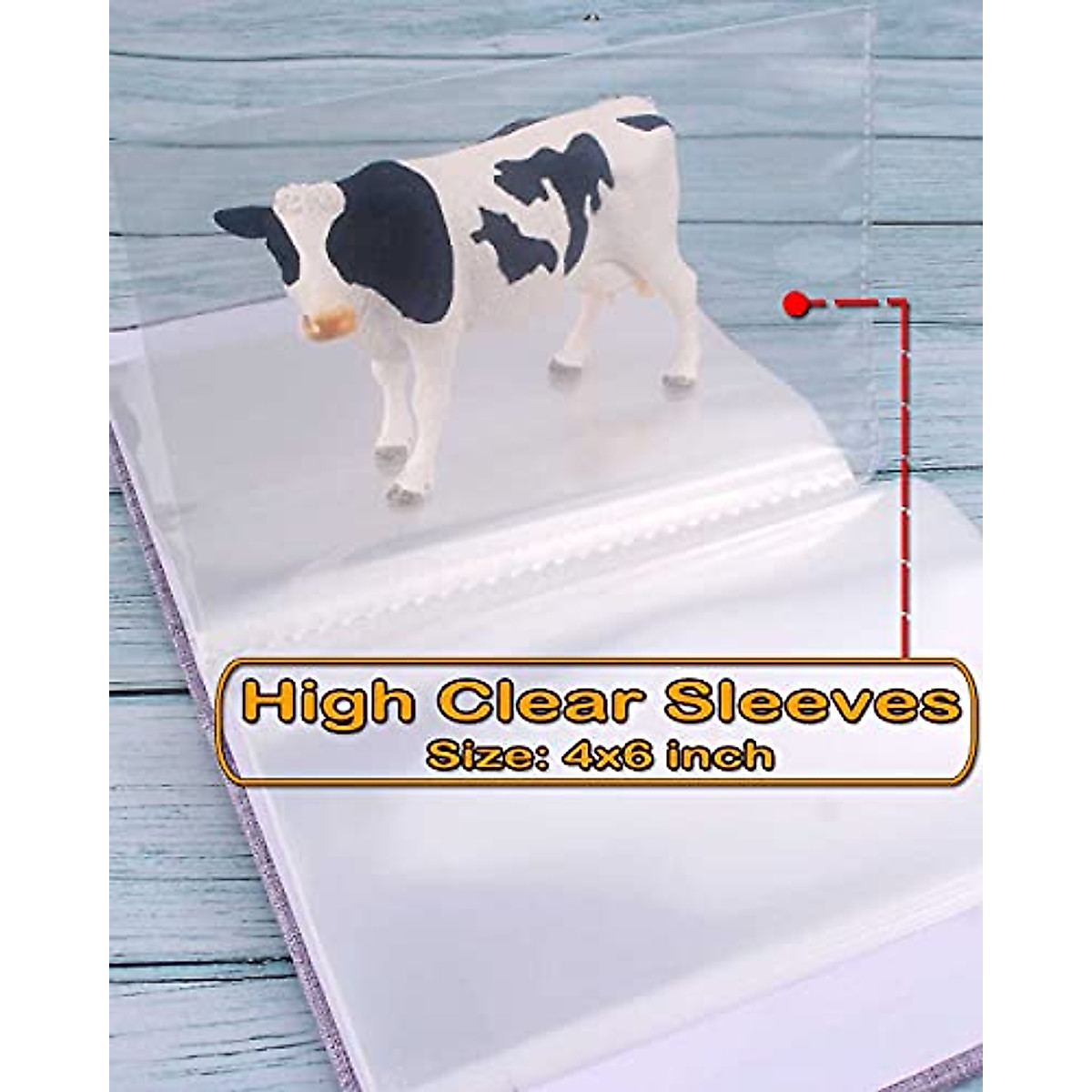 Small Photo Album 4x6 – Clear Pages, Linen Cover with Front Window, Pack of 2, Each Small Album Holds 52 Photos, Small Brag Book Photo Album for 4x6 Pictures, Black Fabric