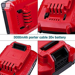 ORHFS 2 Pack 3.0Ah 20V MAX Li-ion Replacement Battery Compatible with Porter Cable 20V Cordless Power Tools Battery PCC685L PCC680L PCC682L PCC685LP