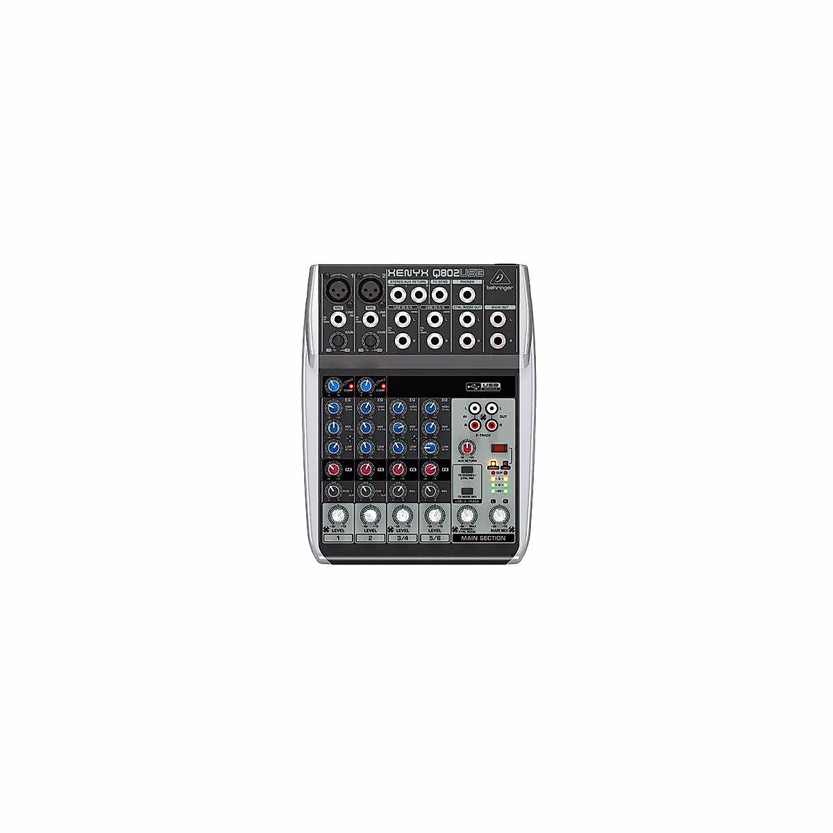 Behringer Q802USB Premium 8-Input Mixer with XENYX Mic Preamps