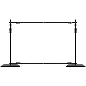 VEVOR 10ft x10ft Pipe and Drape Kit, Heavy Duty Backdrop Stand with Carbon Steel Base, Adjustable Backdrop Support with 2 Clamps and A Carry Bag for Wedding, Party, Event, Photography and Exhibition