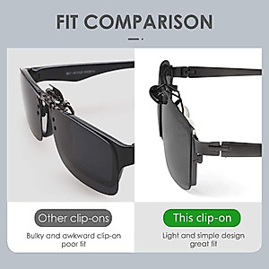 TERAISE Polarized Night Vision Clip on Sunglasses for Prescription/Myopia Eyeglasses Driving Safety(Yellow)