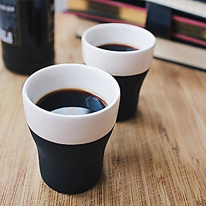 Magisso Line Shot Glass, Black/White