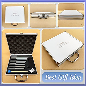 TENFLY Solfeggio Tuning Fork Set - 9 Tuning Forks Perfect for DNA Healing, Chakra, Sound Therapy, with Exquisite Aluminum Gift Box(174 Hz, 285 Hz, 396 Hz, 417 Hz, 528 Hz, 639 Hz etc)