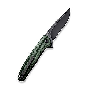 CIVIVI Pocket Knife for EDC, Mini Sandbar Liner Lock Knife, 2.95" Black Stonewashed Nitro-V Blade Micarta Handle Titanium Pocket Clip, Folding knife for Camping Hunting Hiking EDC
