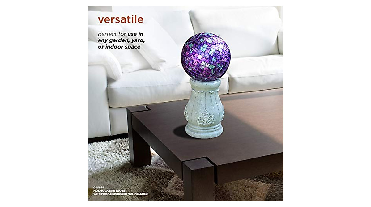 Alpine 12" Tall Indoor/Outdoor Roman Column Gazing Globe Stand
