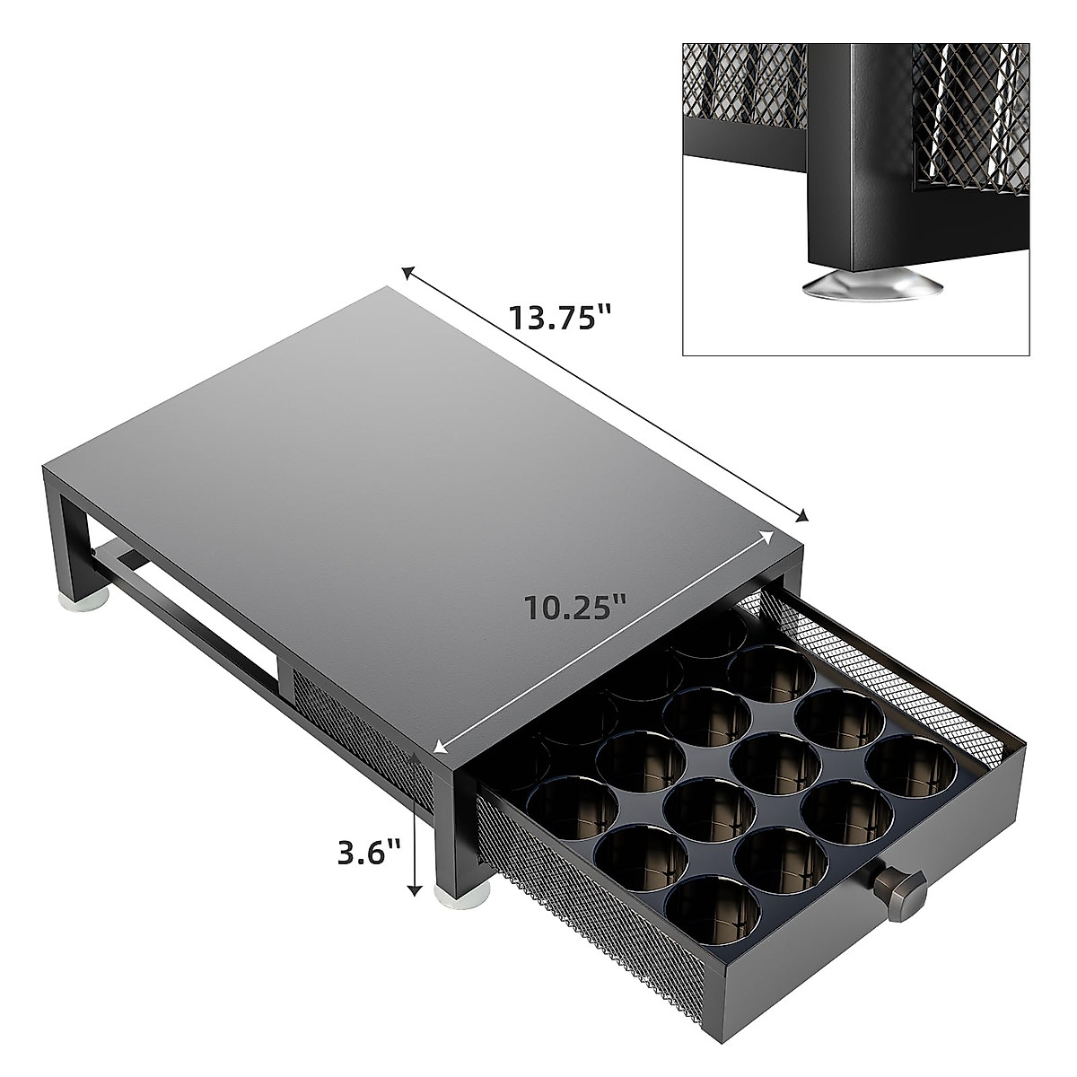 Simple Trending Coffee Pod Storage Drawer Holder for Keurig K-cup Coffee Pods, 24Pods Capacity, Black