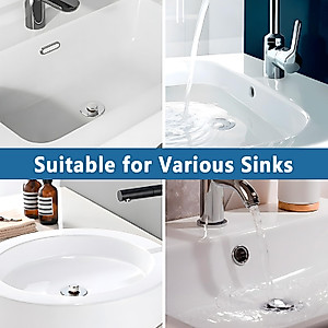 Anytin 2pcs Bathroom Sink Drain Strainer Pop Up Sink Drain Stopper with Removable Stainless Steel Filter Basket, for US Universal Bathroom Kitchen Basin Sink Stopper Bathroom Sink Stopper