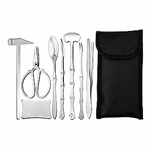 Seafood Tools Set Seafood Tool Set with Storage Bag Crab Nut Lobster Crackers Opener Shellfish Lobster Leg Sheller Kitchen Kits Pack of 8 Crab/Nut Cracker