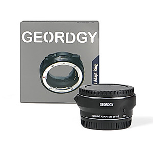 GEORDGY EF/EF-S Lens Mount Adapter Compatible with Canon EF/EF-S Lens for Sony E Mount Mirrorless Cameras Series A9 A7R5 A7R4 A7R3 A7R2 A7R4A A7M3 A7M2 A7R A7S A7 A7C Auto-Focus Lens Converters Ring