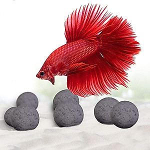 SunGrow Calcium-Rich Balls for Betta, Water Conditioner with Over 30 Beneficial Elements, Freshwater Fish Tank Decorations, 10 Pcs per Pack