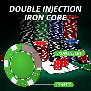 Poker Chip Set - 300PCS Poker Chips with Aluminum Case, 11.5 Gram Chips for Texas Holdem Blackjack