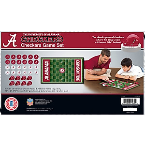 MasterPieces Family Game - NCAA Alabama Crimson Tide Checkers - Officially Licensed Board Game for Kids & Adults 13" x 21"