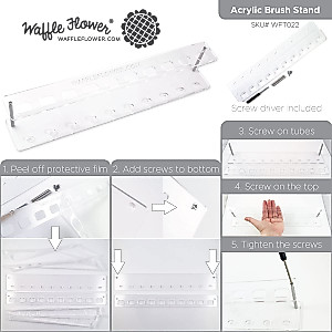Waffle Flower Acrylic Brush Stand - - Made from Crystal Clear Acrylic and Sized for Waffle Flower Blending Brushes Set. Screw Driver Included.