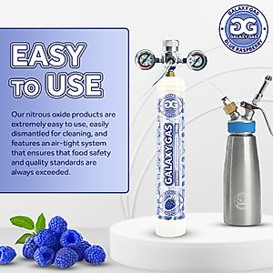 Galaxy Gas Blue Raspberry Flavor,Whipped Cream Dispenser Cartridge Tank, Nitrous Oxide 1.2L 740 Gram, Whipped Cream Tank, N2O Tank, 1 Cylinder
