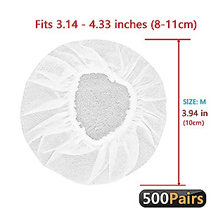 Geekria 500 Pairs Disposable Headphones Ear Cover for Over-Ear Headset Earcup for Bulk Pack, Stretchable Sanitary Ear Pads Cover, Hygienic Ear Cushion Protector Wholesale Multi-Pack(M/White)