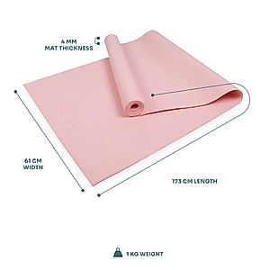 Myga Entry Level Yoga Mat - Eco-Friendly Mat for Yoga, Pilates, Stretching & Fitness - Non-Slip and Lightweight, Great for Travel - Ideal for Home, Gym or Studio - 68.1" x 24" - Pink