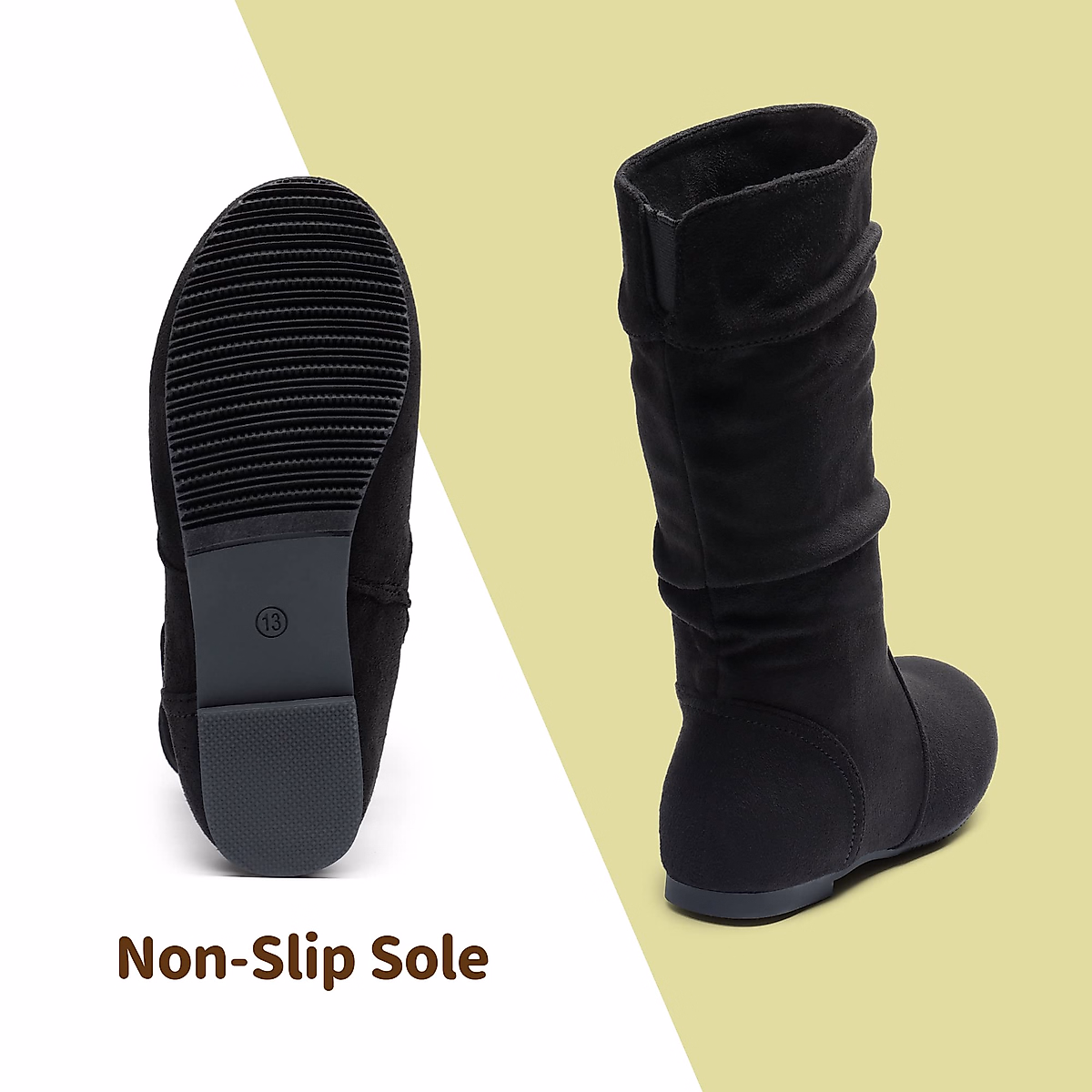 DREAM PAIRS Little Kid BLVD-K Black Girl's Knee High Boots Size 3 M US Little Kid