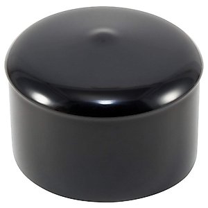 Caplugs Plastic Cap with Flanges. VCF-2375-16, Vinyl, Cap ID 2.375" Length 1.000", Black (Pack of 80)