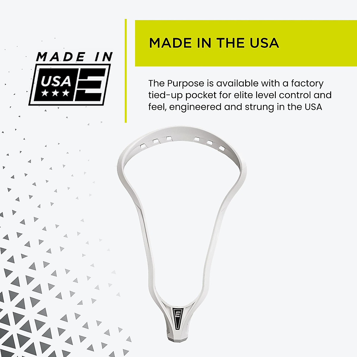 Epoch Women's 10-Degree Elite Lacrosse Unstrung Head for Attack/Midfield Power Players, Bottom Rail Design with Stiff Flex iQ3, Knot Lock Technology for Optimum Control and Feel, Made in USA