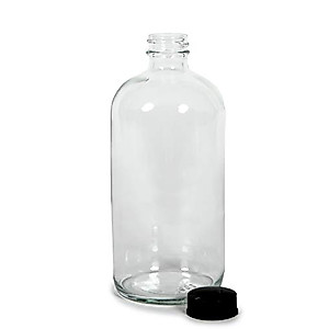 Vivaplex, 12, Clear, 16 oz Glass Bottles, with Lids