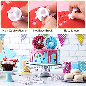 72 PCS Numbers Alphabet Stamps Cake Mold, PAGOW 32 PCS Plastic Cookie Cutter, DIY Baking Tools With 1 Fixing Tool (9 Shape Cutters)