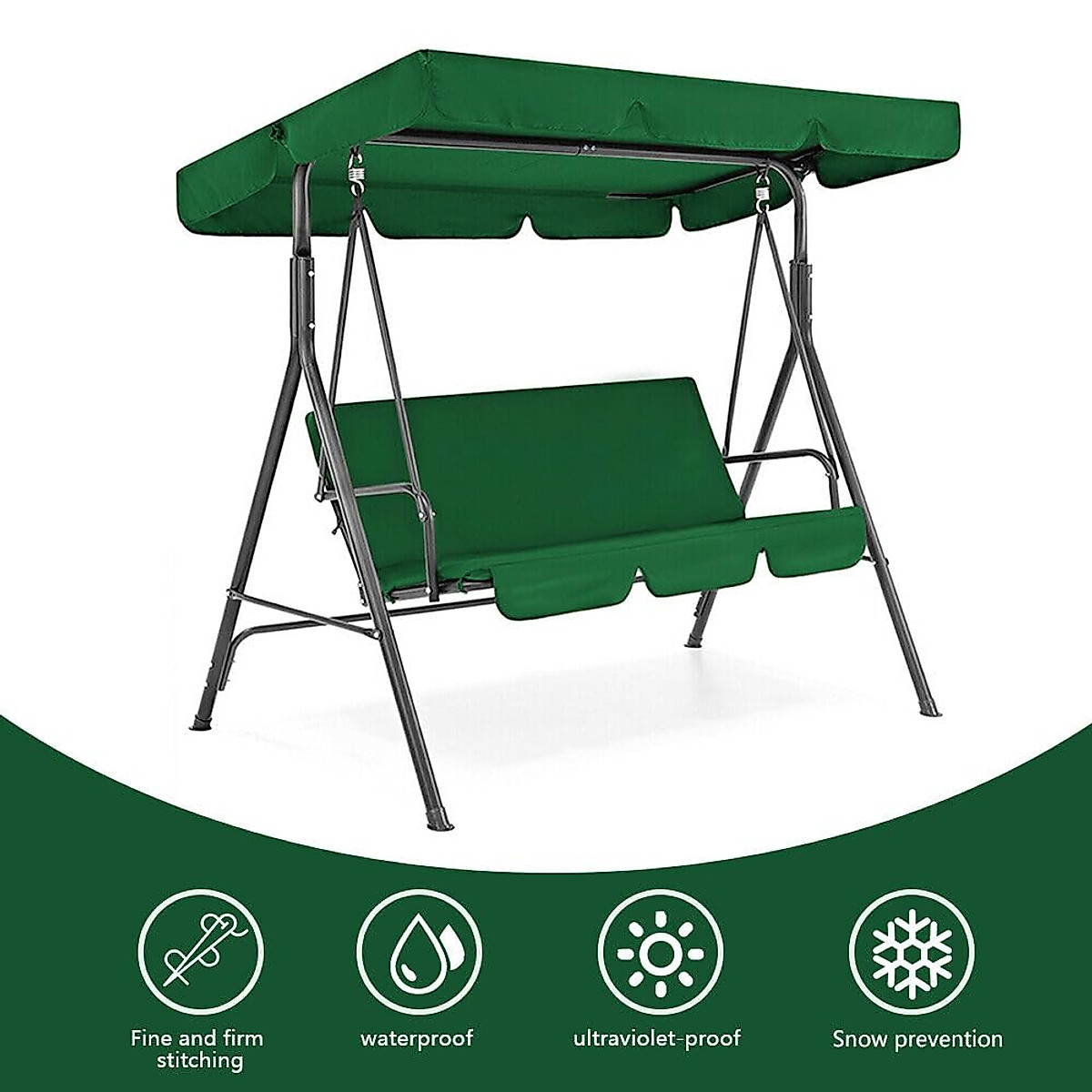 210D Patio Swing Canopy Replacement Top Cover Outdoor Swing Chair Cover Bench Waterproof Rocking Replacement Cover 59x59x4 Inches (Square Red)