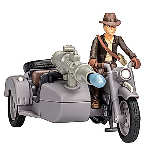 Indiana Jones Worlds of Adventure with Motorcycle and Sidecar Action Figure Set, 2.5-inch, Action Figures, Ages 4 and Up