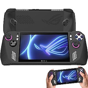 Miimall Compatible for ROG Ally Case, Asus Ally Silicone Case, Anti-Fingerprint Shock-Absorption Anti-Scratch Soft Silicone Skin Cover Protector Case for Asus ROG Ally Handheld 2023 Accessories-Black