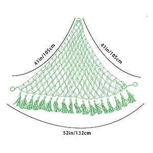 Toy Storage Hammock Tassel Sturdy Cotton Rope Stuffed Animal Storage Net Fruit Green