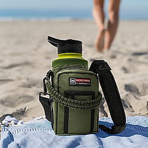 NATURE PIONEOR Insulated Water Bottles with Straw - 32oz Stainless Steel Vacuum Bottle with Holder/Carrier/Sleeve - Reusable 18/8 Food Grade Thermos Water Jug