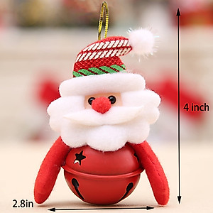 TOPZEA 16Pcs Christmas Bells Ornaments Pendant, Hanging Jingle Bells Felt Bulk Xmas Tree Decorations Santa Clause Snowman Reindeer Doll Elk Bear Ornament for Christmas, Door Home Decor