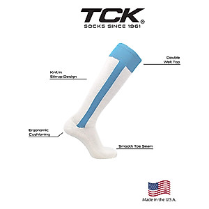 TCK 2-n-1 Premium Baseball Stirrup Socks (Columbia Blue, Large)