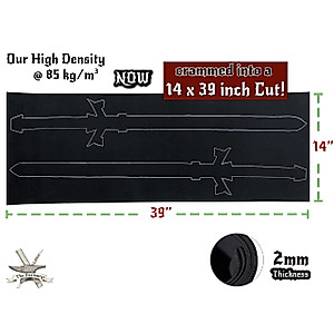 EVA Foam Cosplay - 2mm (1mm to 10mm) - Black or White - 14" x 39" Sheet - Ultra High Density Craft Foam 85 kg/m3 - by The Foamory