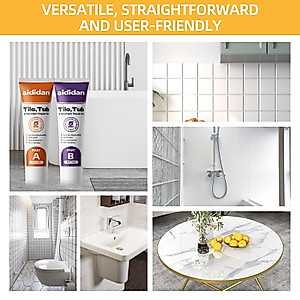 Ultra-Fast Drying Porcelain Repair Kit, Tile and Tub Repair Kit - Repair Chips & Cracks | Extra Strong Adhesive | Bathtub Repair Kit for Ceramic Sink, Shower, Acrylic, Fiberglass and Enamel (White)