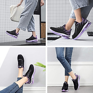 RomenSi Womens Running Shoes Fashion Breathable Tennis Air Cushion Sneakers (Purple US 8.5 B(M)