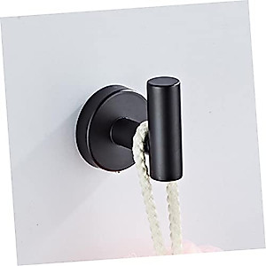 Angoily 6 Pcs Towel Ring Set Steel Towel Rod Wall Mounted Hooks Paper Towel Wall Hange Bath Towel Set Black Toilet Paper Stand Black Towel Ring Wall-Mounted Towel Ring Paper Towel Holder