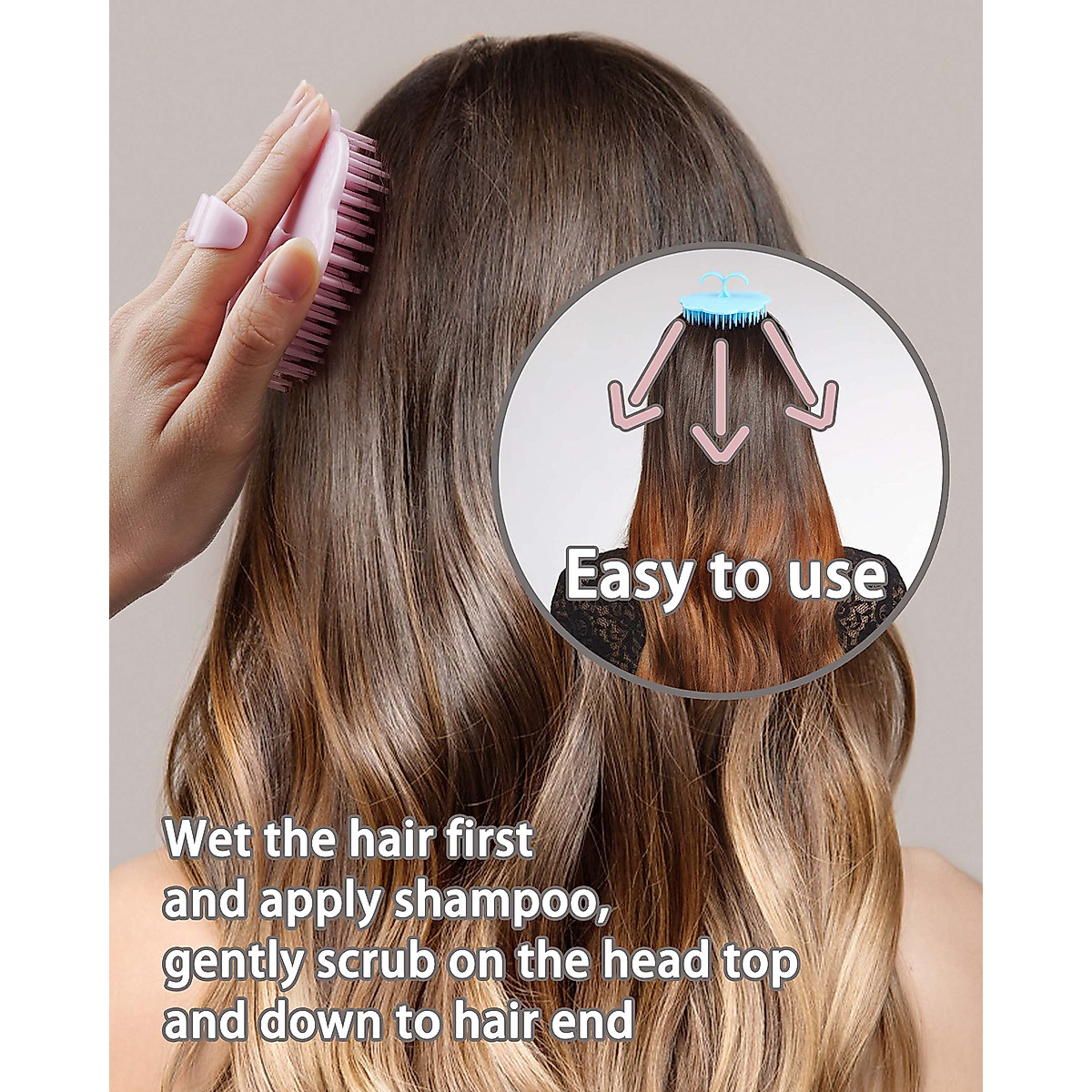 DF DUALFERV Hair Scalp Massager Shampoo Brush, 6 Pcs Scalp Brush Shower, Soft Scalp Scrubber for Dandruff, Scalp Exfoliator Brush for Adults, Children and Pets