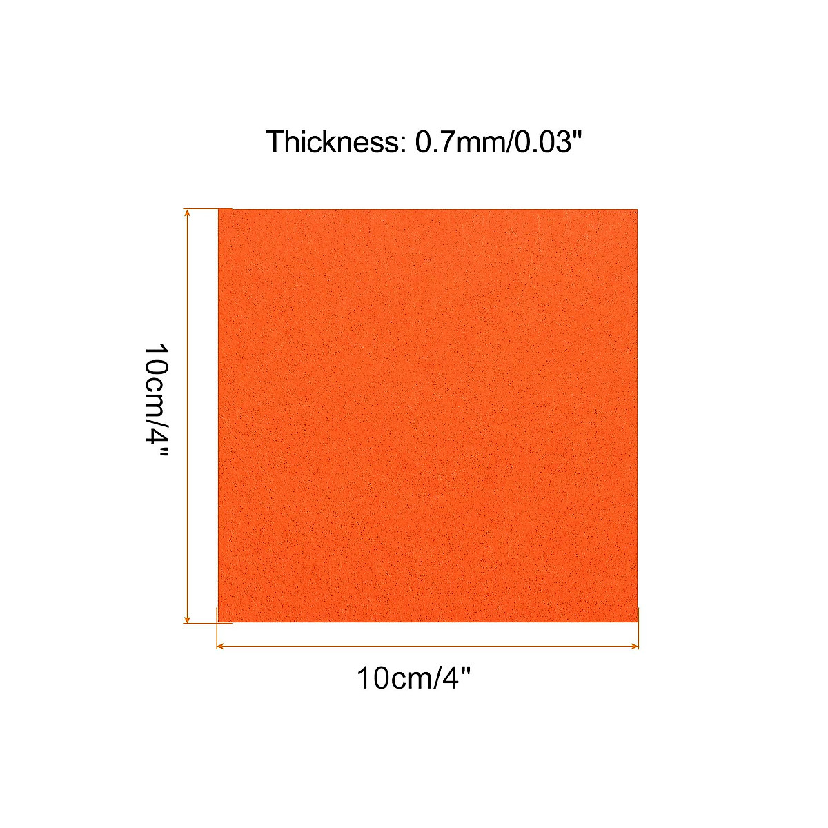 Rebower Soft Felt Sheets Acrylic Fabric Soft Felt Craft Sheets [for DIY Creative Crafts Projects and Decoration] - 4 Inch x 4 Inch/Orange / 42PCS