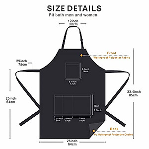 izzycka Hair Stylist Apron - Salon Aprons Pu Waterproof Protective Coated - Bleach Proof Barber Apron for Women/Men with Pockets.for Cosmetologist -Dog Grooming - Dishwashing Apron Black