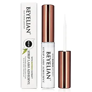 BEYELIAN Eyelash Glue, Lash Glue, Clear False Eyelash Glue with Bamboo Extract,Latex Free, Sensitive Eyes,Waterproof, Strong Hold,5g